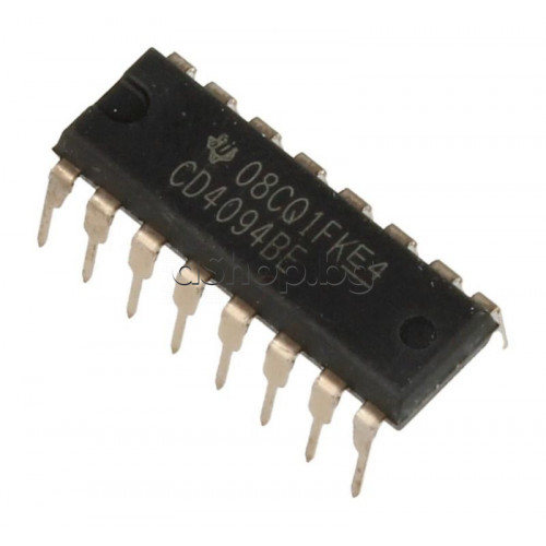CMOS-IC ,8-Bit Shift Register With Output Latch,16-DIP,CD4094BE Texas ...