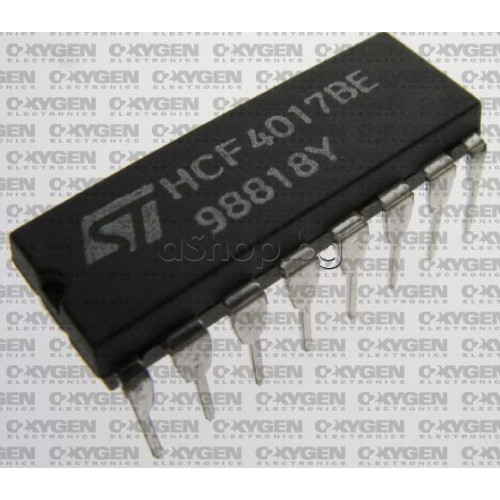 CMOS-IC,Synchronous Decimal Up Counter with Decimal Decoder,16-DIP ,STMicroelectronics HCF4017BE